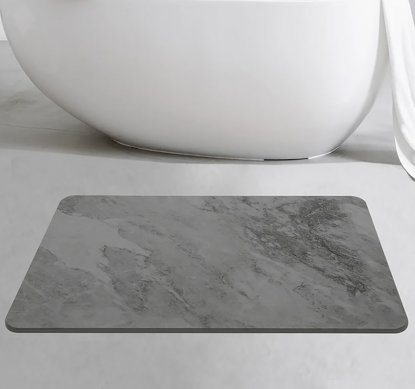 Wrought Studio™ Marble Stone Bath Mat Diatomaceous Earth Shower Mat Non ...