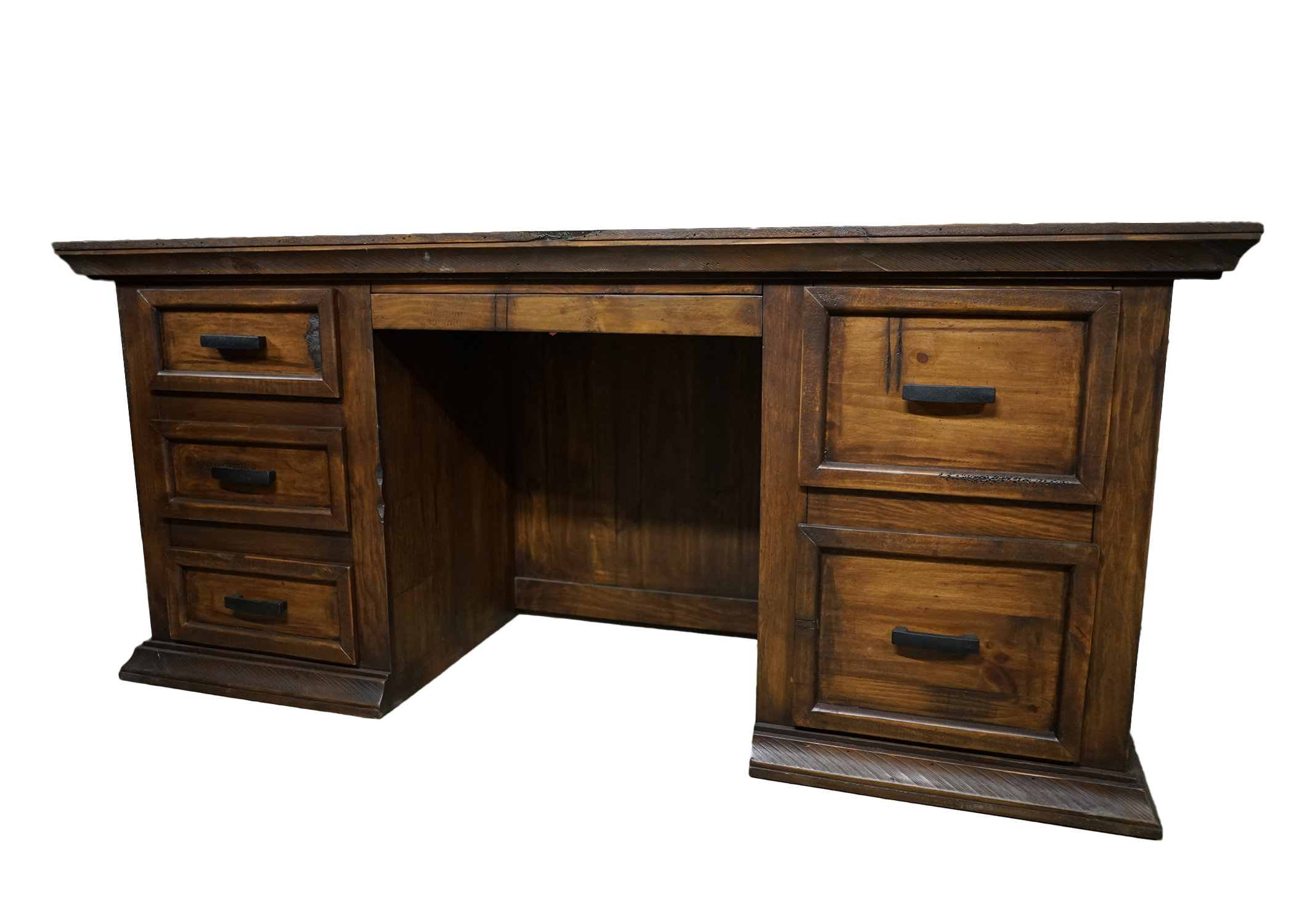 One Allium Way Rustic Sierra Executive Solid Wood Computer Desk in ...