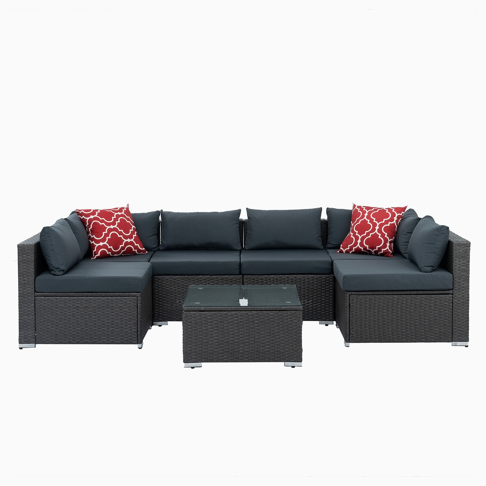 Latitude Run® Ramarni 6 - Person Outdoor Seating Group with Cushions ...