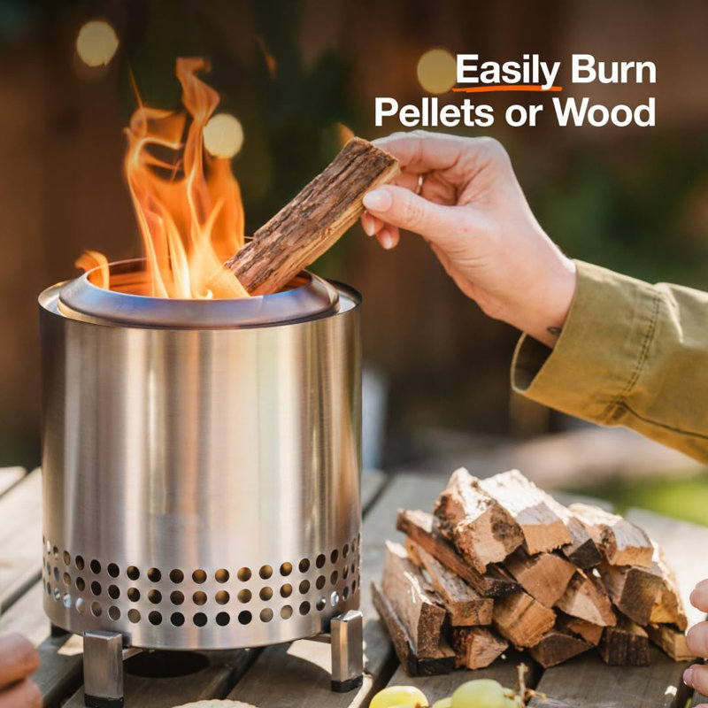 Latitude Run® Camiryn 8.6'' H Wood Burning Outdoor Outdoor Fireplace ...