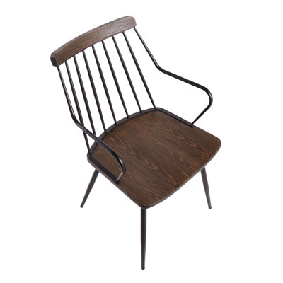 17 Stories Slat Back Arm Chair | Wayfair