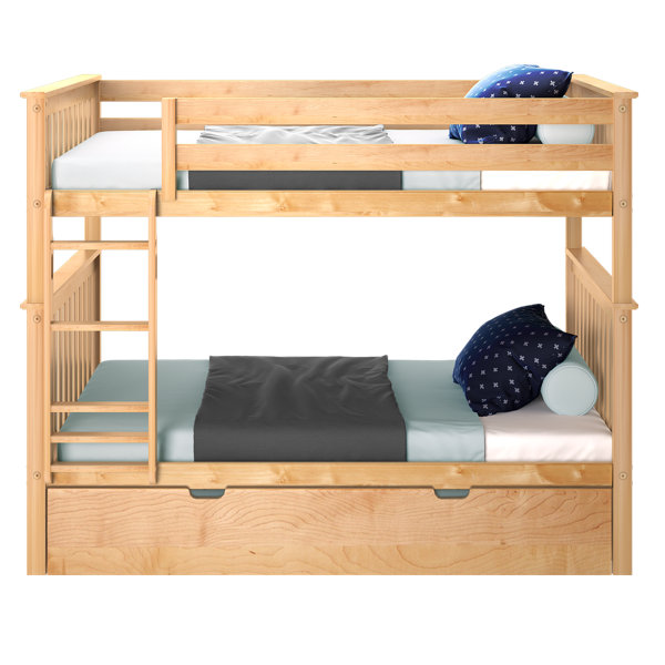 Harriet Bee Bolles Solid Wood Standard Bunk Bed with Trundle & Reviews ...