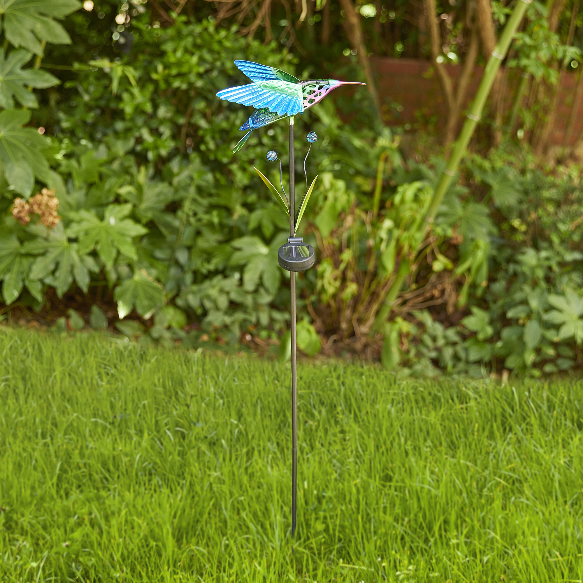 Bayou Breeze 36"H Solar Hummingbird Garden Stake | Wayfair