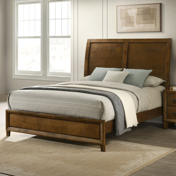 Winston Porter Bangor Wood Bed, Brown | Wayfair