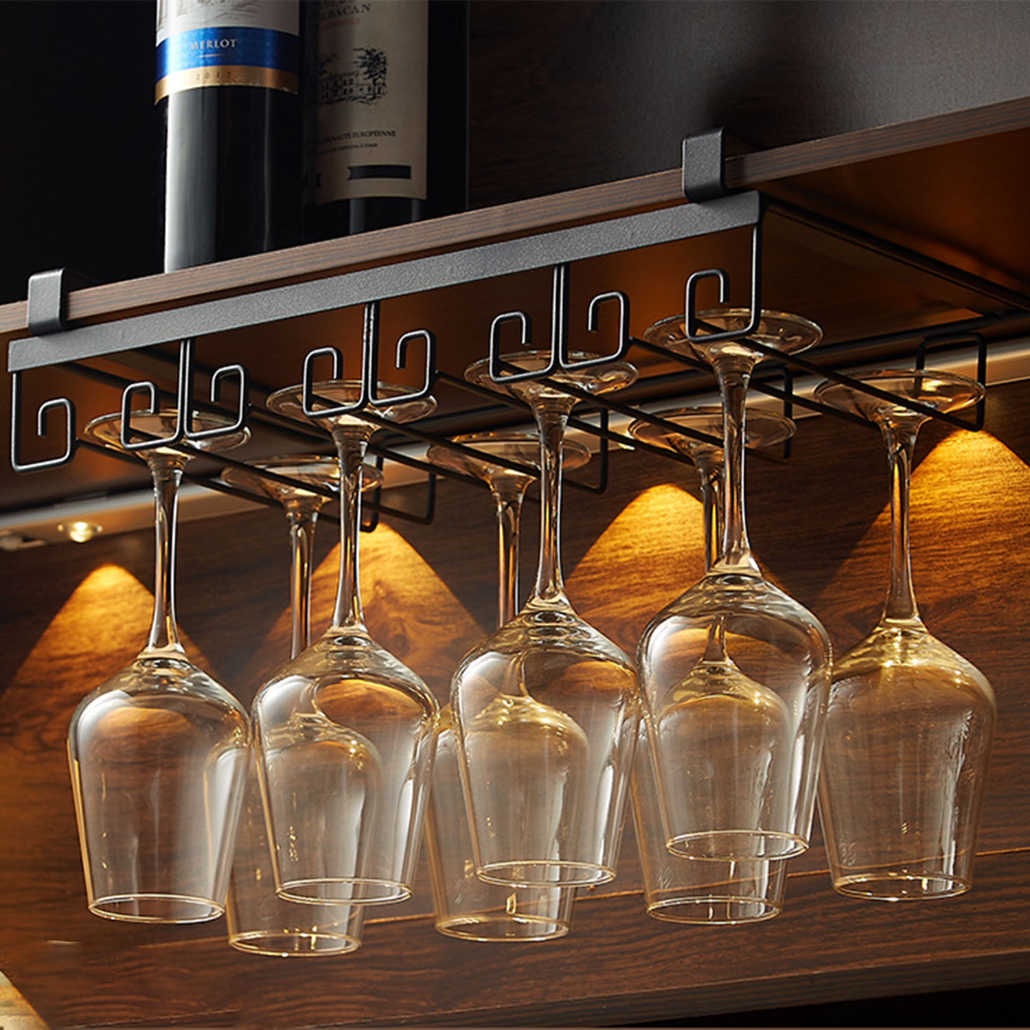 Mercer41 Polivio Hanging Wine Glass Rack | Wayfair