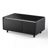 Hokku Designs Modern Smart Coffee Table with Built-in Fridge, Bluetooth ...