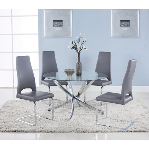 Mercer41 Axtell Round Glass Dining Table & Reviews | Wayfair