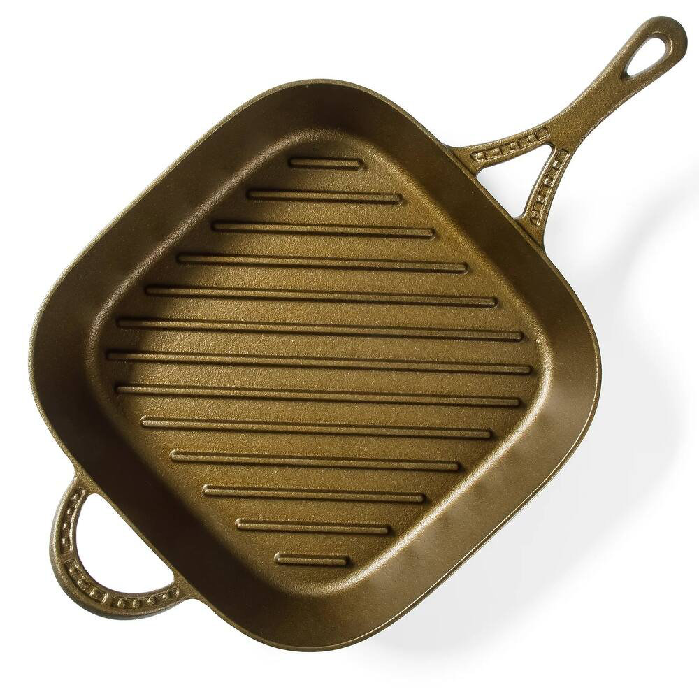 Better Chef Wanda June Home 11-inch Cast Iron Grill Pan – Pre-seasoned ...