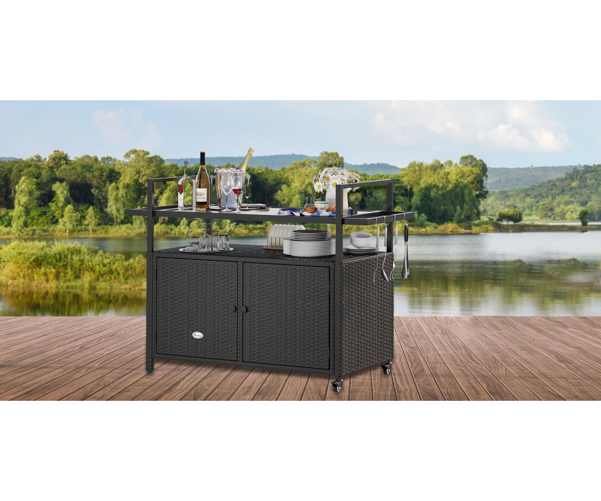 Wade Logan® Bar Set with Wicker Outer Material & Reviews | Wayfair