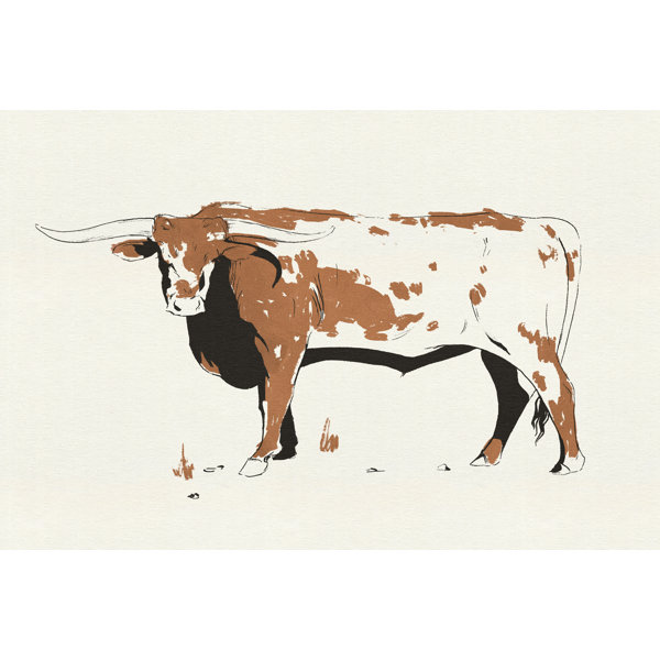 August Grove Terre Cotta Steer IV by Jacob Green - Wrapped Canvas ...