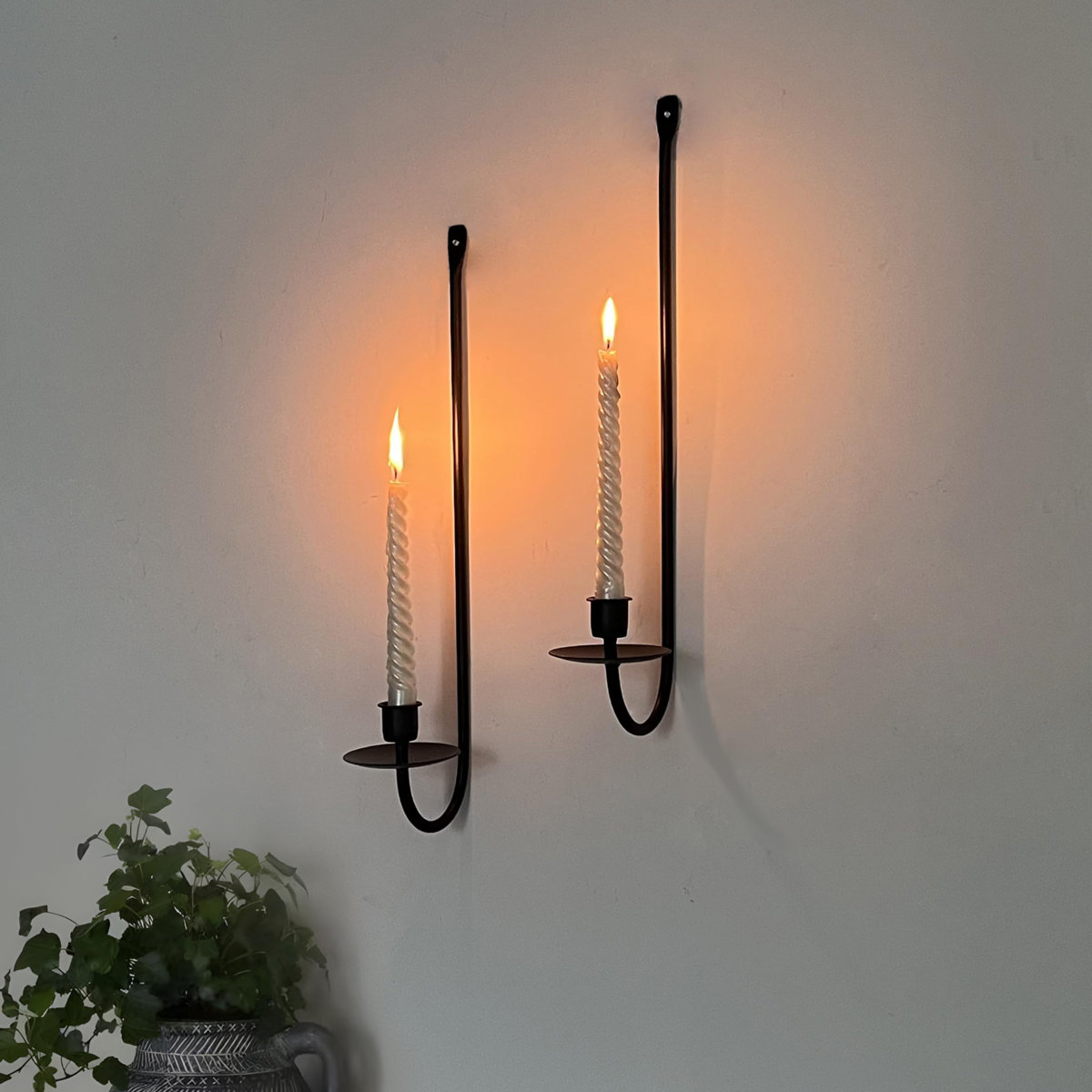 Lark Manor™ Metal Wall Candle Sconce Holder Set Of 2 Wall Mount Candle ...