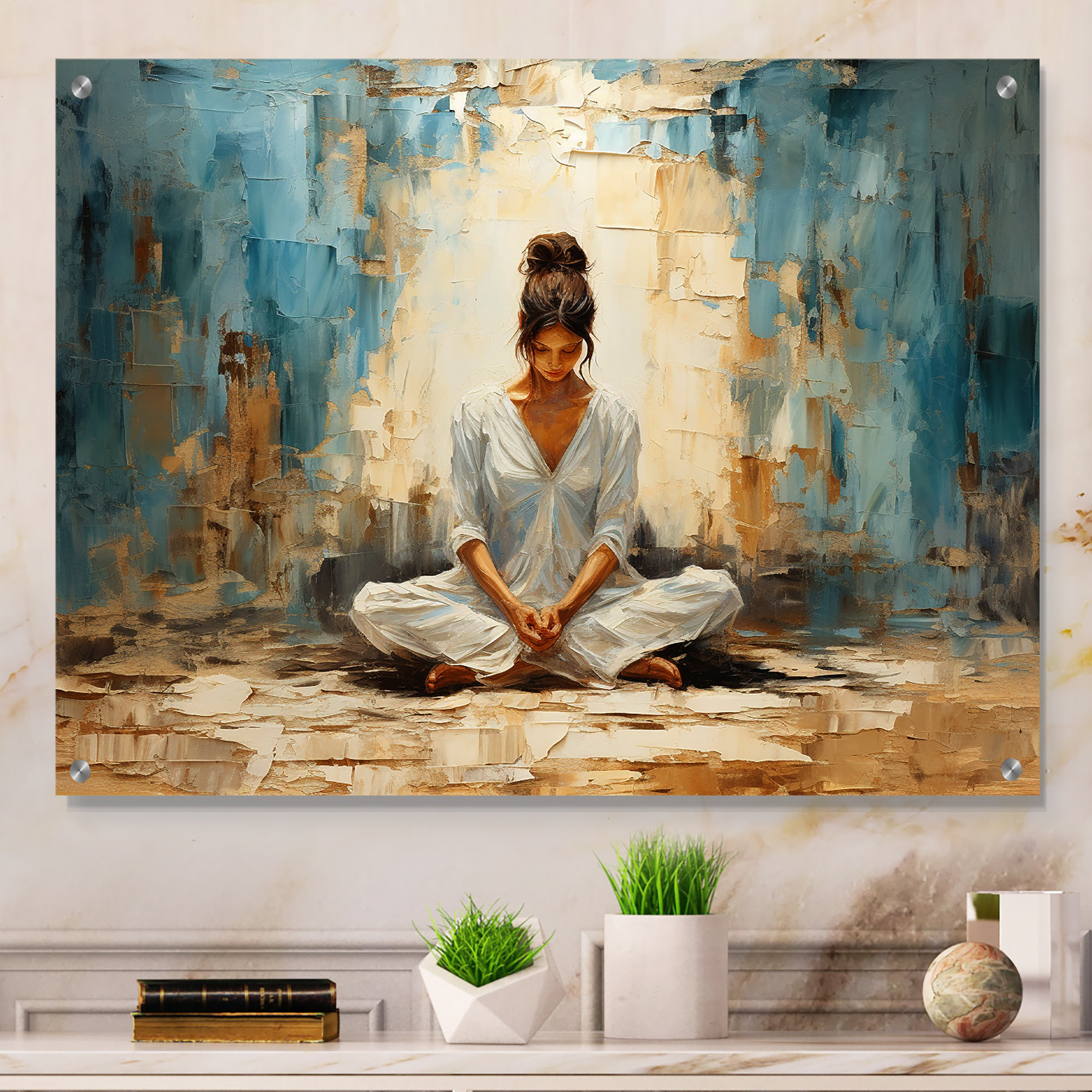 Bungalow Rose Yoga Yogic Serenity - Yoga Acrylic Wall Art For Living ...