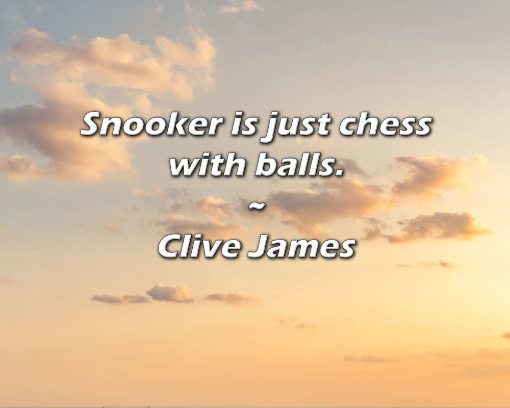 Trinx Clive James Quote: Snooker is just chess with balls. | Wayfair