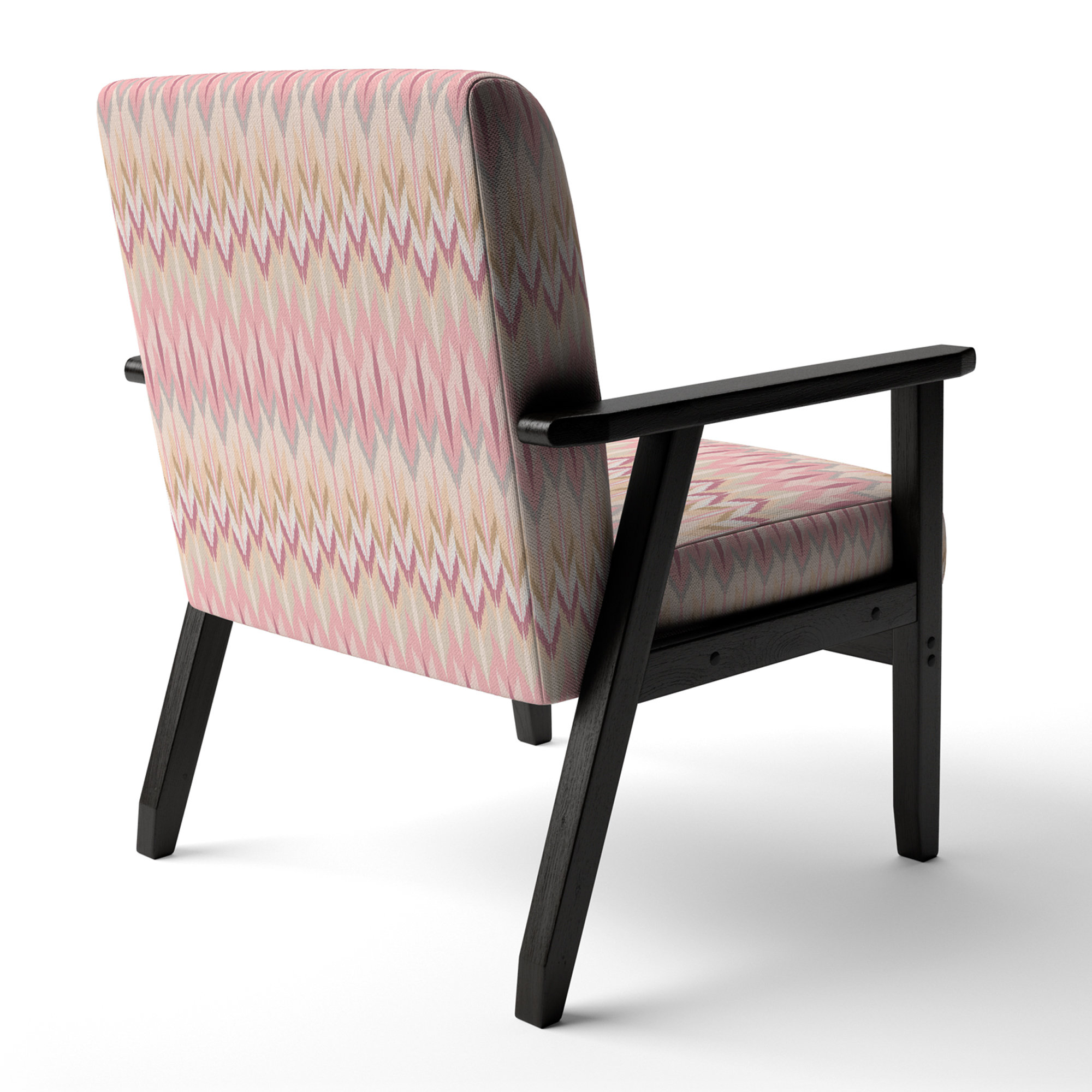 Dakota Fields Pink And Brown Ikat Ogee - Upholstered Patterned Accent ...