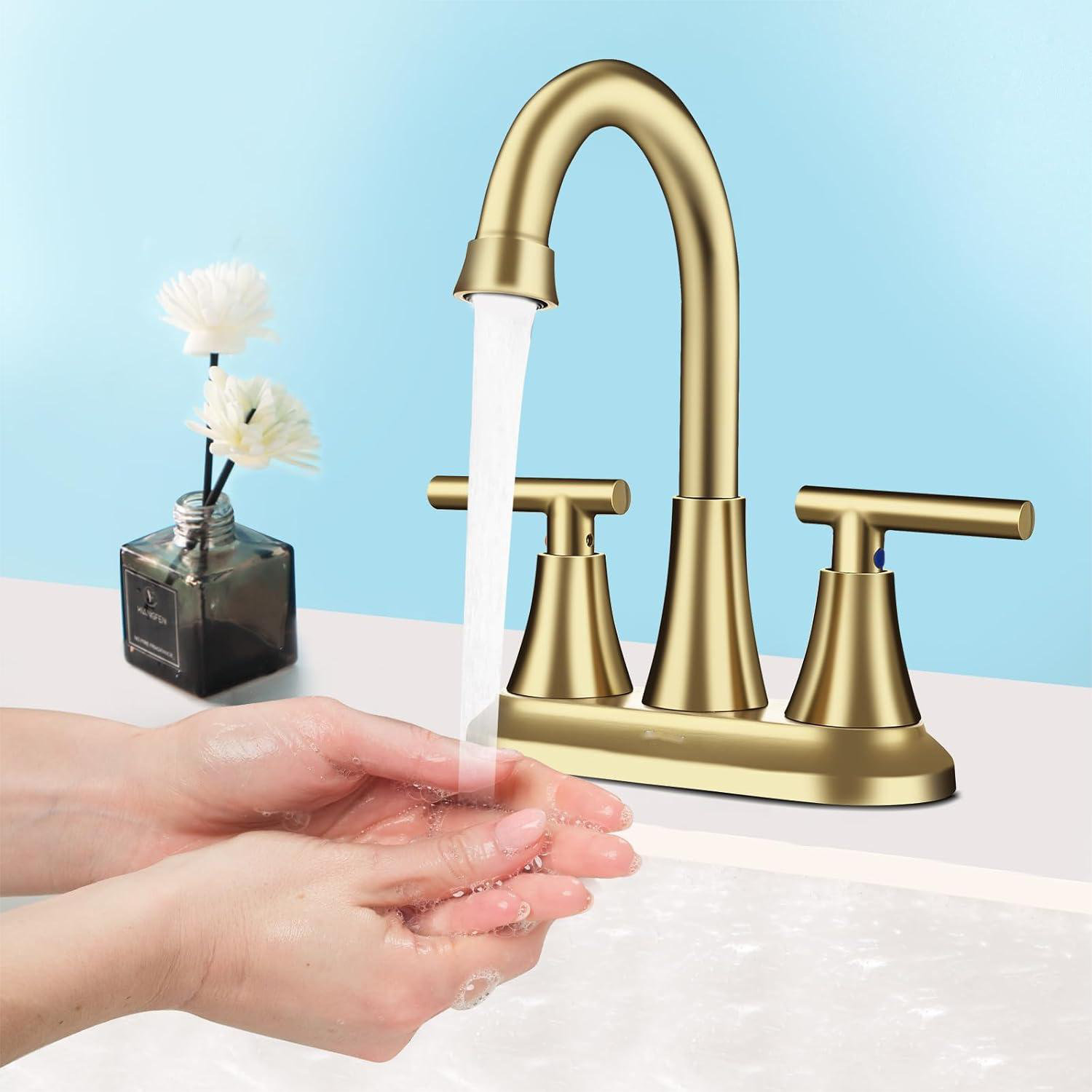 Toledo Bath & Kitchen 4 Inch Bathroom Faucets For Sink 3 Hole, Faucet ...