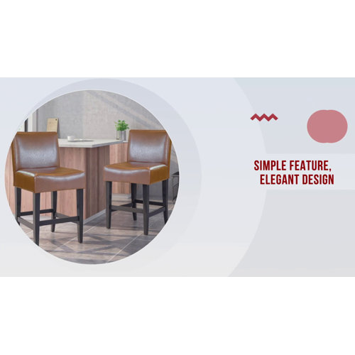 Latitude Run® Ingleside Upholstered Counter Stool with Solid Wood Frame ...