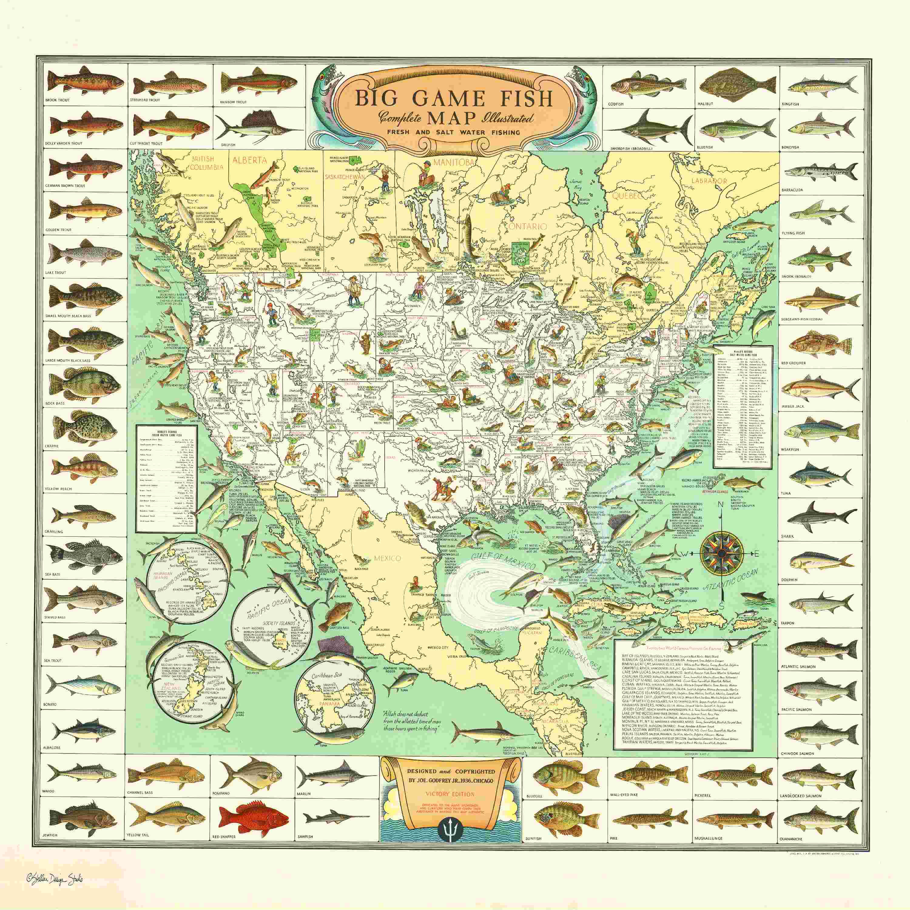 Trinx Big Game Fish Map 2883835 | Wayfair