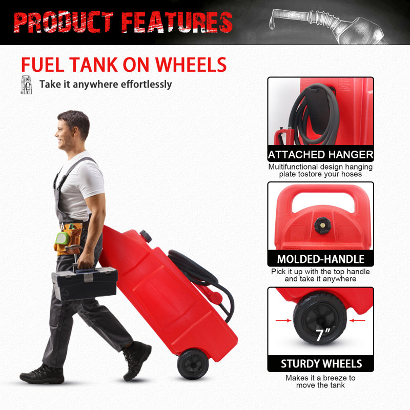 Chery Industrial 15 Gallon Portable Fuel Tank with wheels | Wayfair