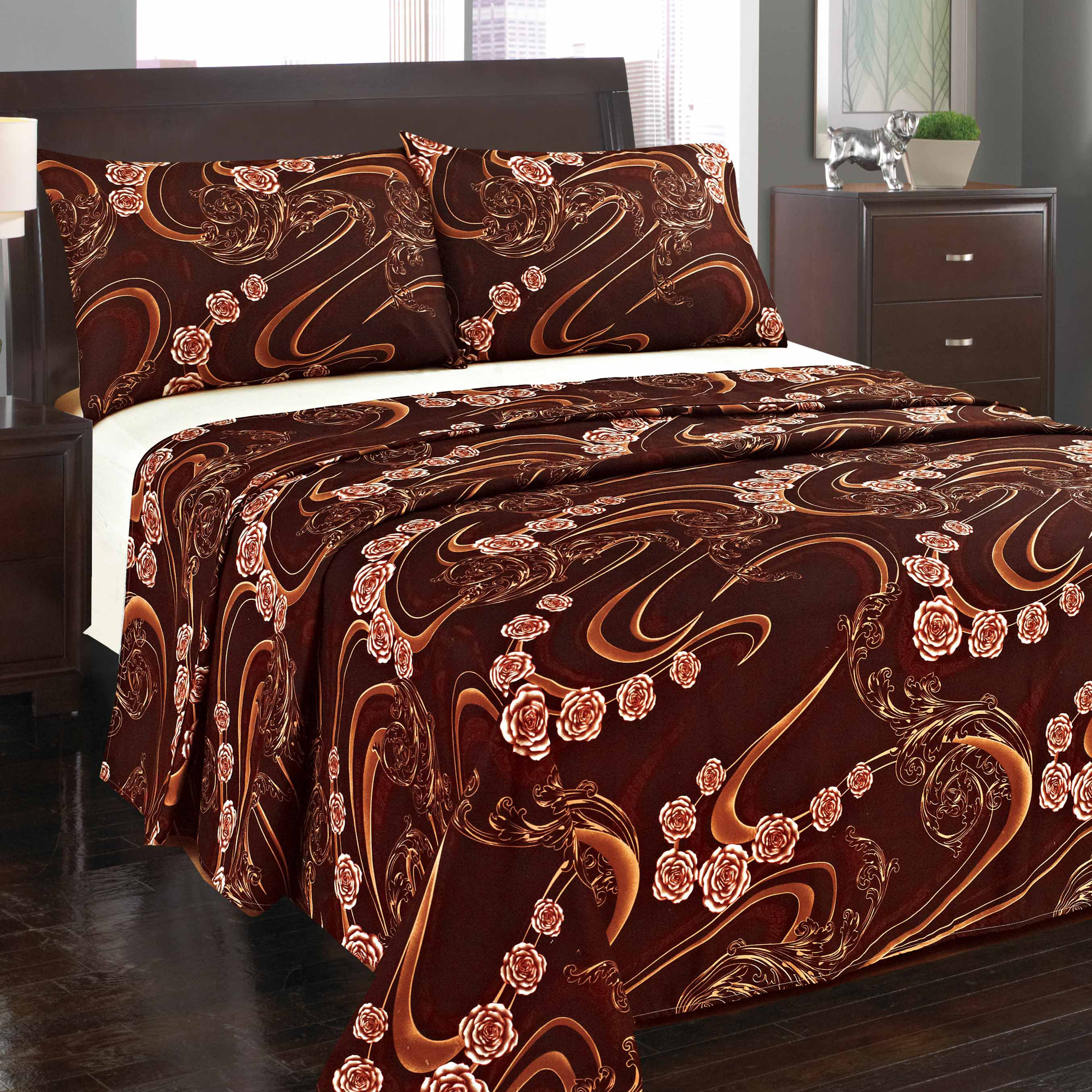 Tache Home Fashion Melted Floral Microfiber Flat Sheet Set | Wayfair