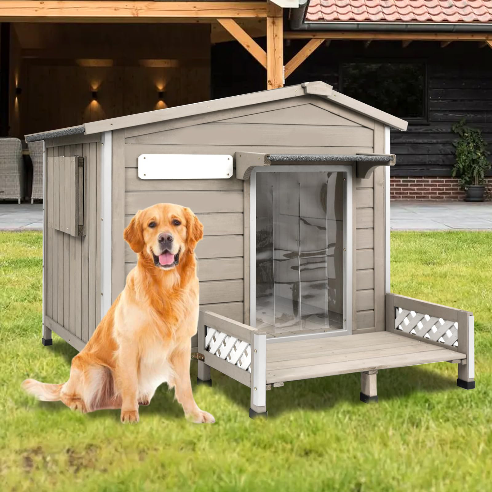 Tucker Murphy Pet™ Wooden Dog House with Porch, Asphalt Roof & Reviews ...