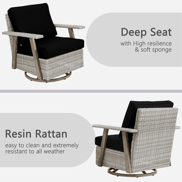 Hokku Designs Outdoor Deaisa Gliding Wicker Chair with Cushions | Wayfair