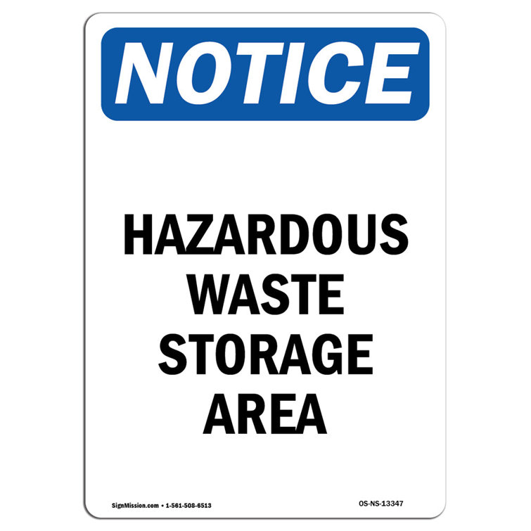 SignMission Hazardous Waste Storage Area Sign | Wayfair