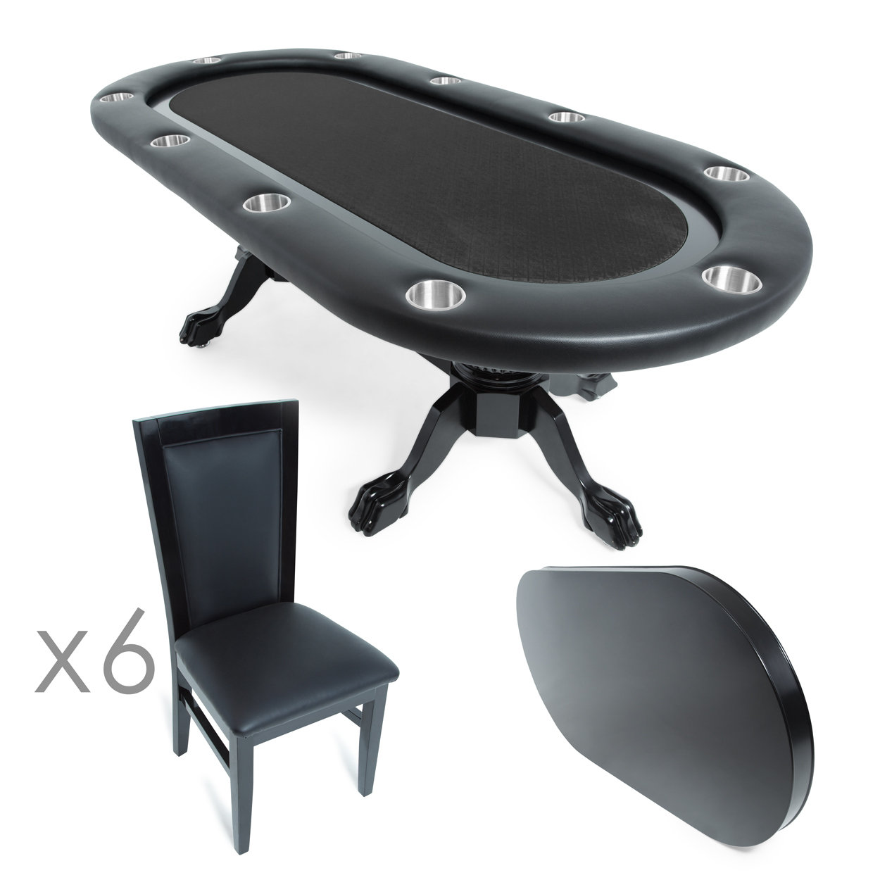 BBO Poker Elite Poker Table for 10 Players with Speed Cloth Playing ...