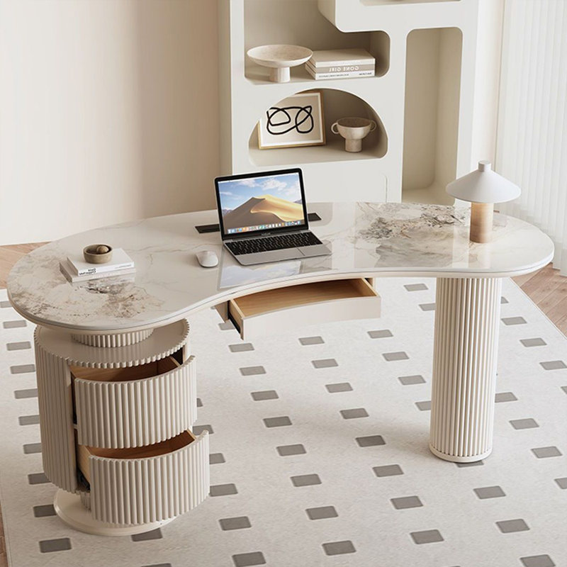 Groove Interior Crystal-cream Curved Sintered Stone+Manufactured Wood ...