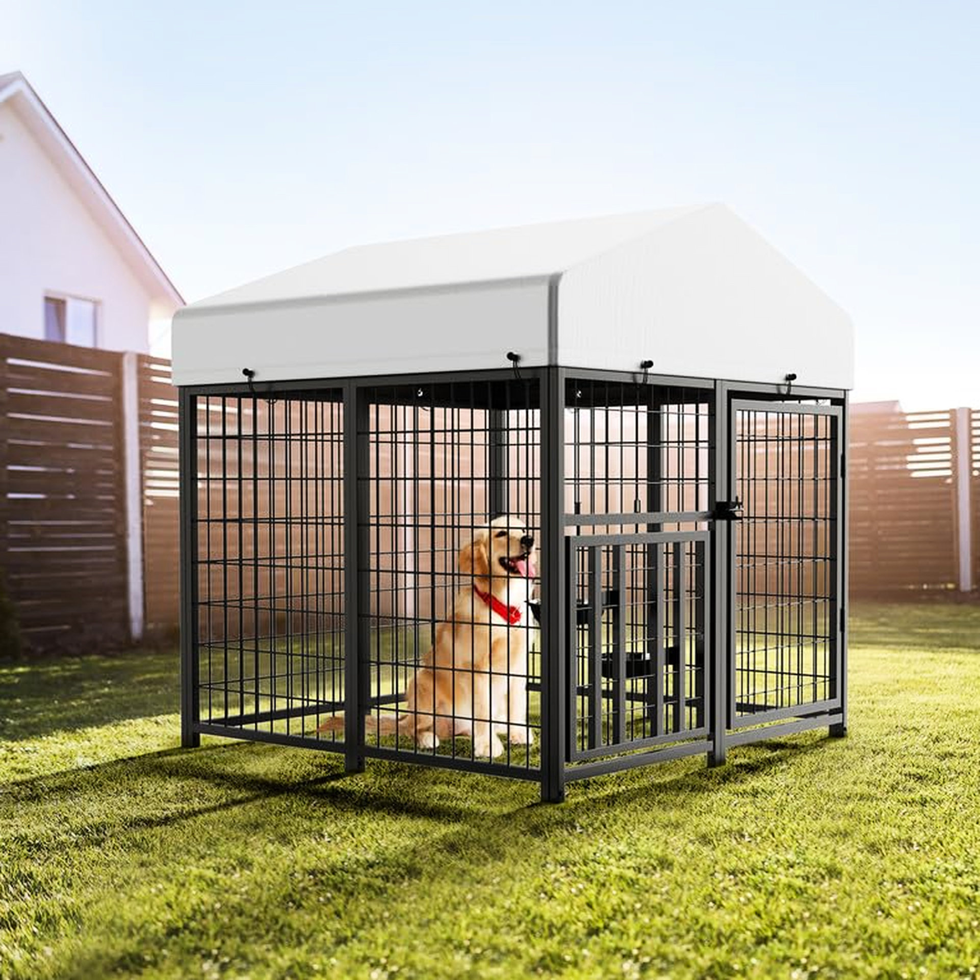 Archie & Oscar™ Outdoor Dogs Kennel Enclosure: Build, Detachable Fade ...