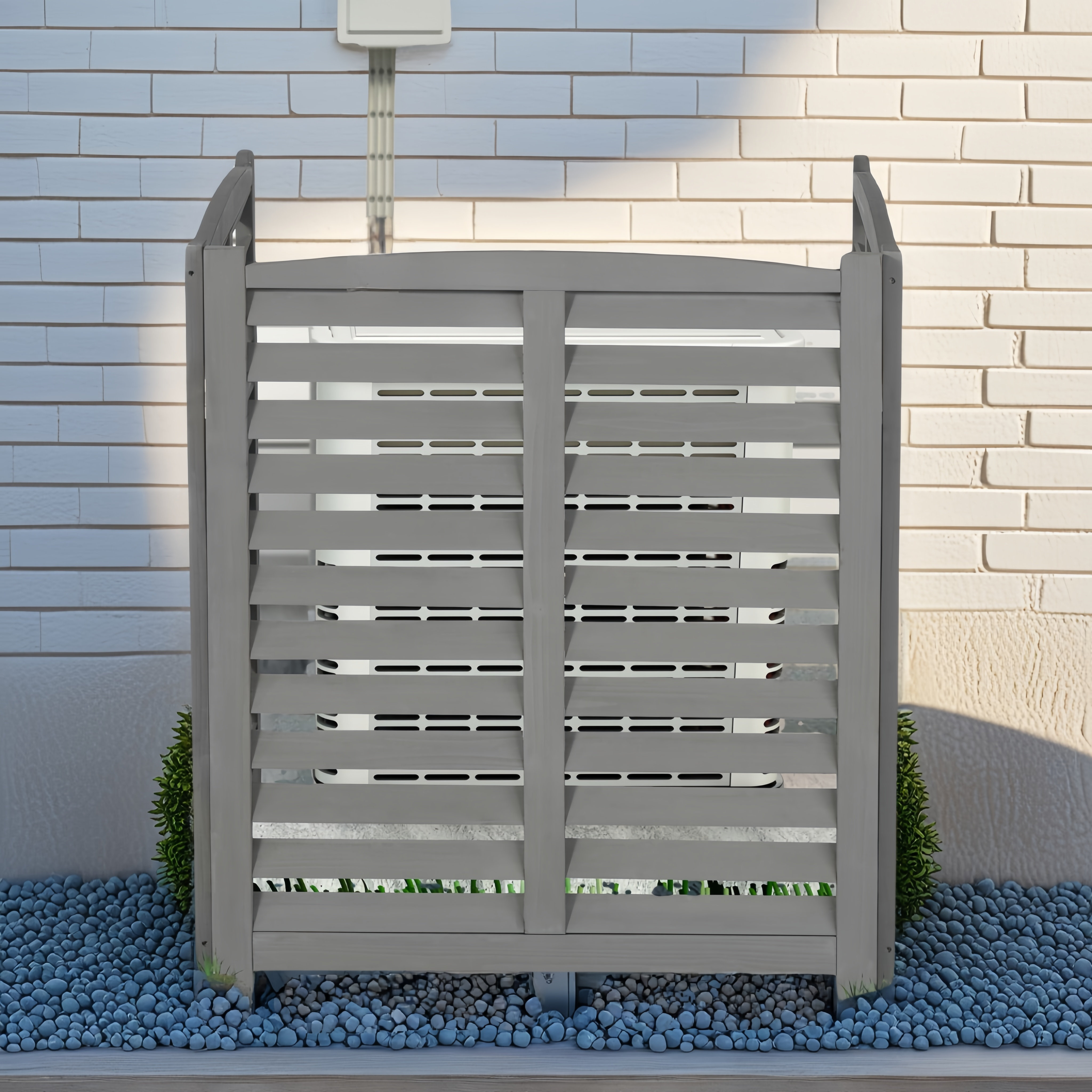 POPULUS TRADING 32" W X 38" H Wood Outdoor Air Conditioner Fencing With ...