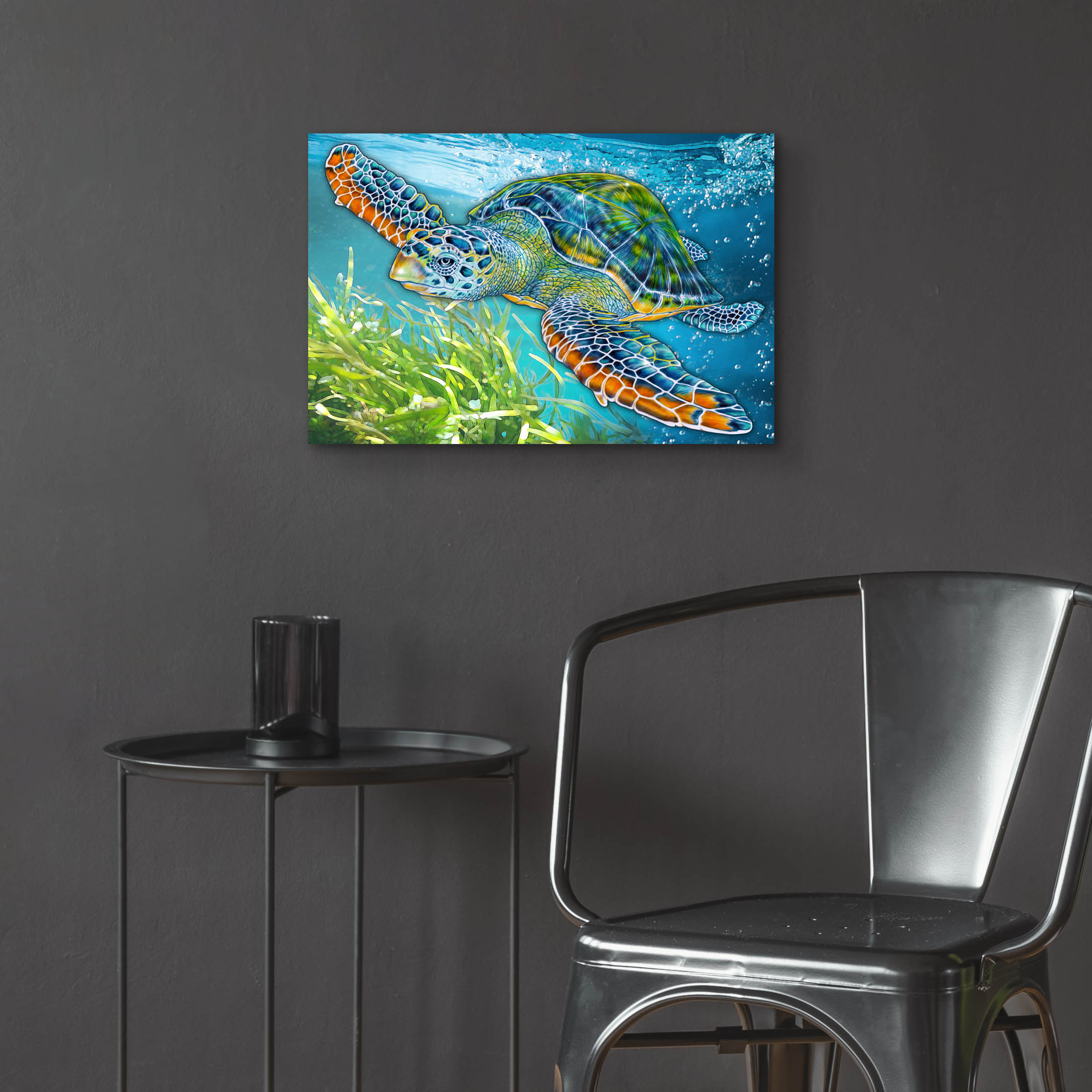 Bay Isle Home™ 'Sea Turtle' by Tim Jeffs Acrylic Wall Art | Wayfair