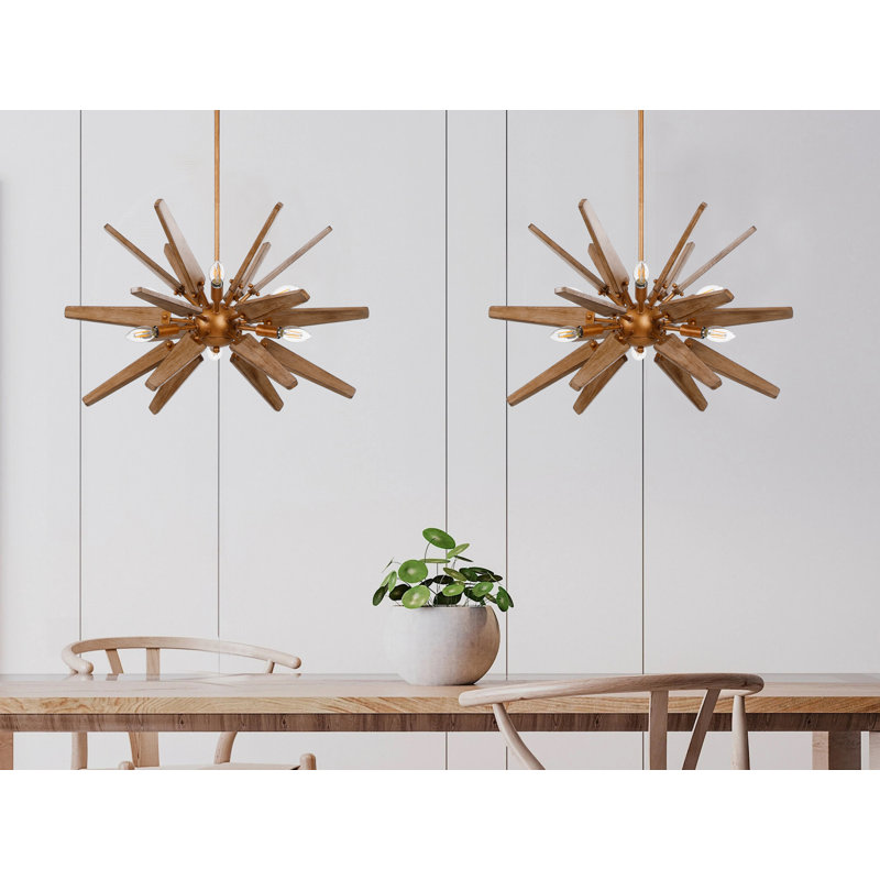 Corrigan Studio® Kachelle 6 - Light Natural Wood Sputnik Sphere ...