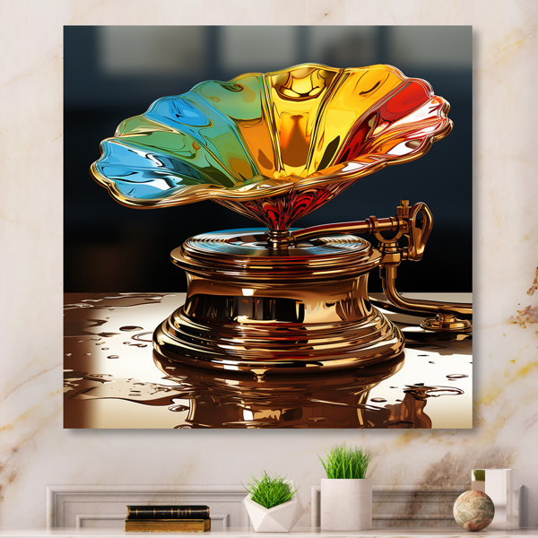 Ivy Bronx Colorful Phonograph Serenade - Phonographs Metal Wall Art ...