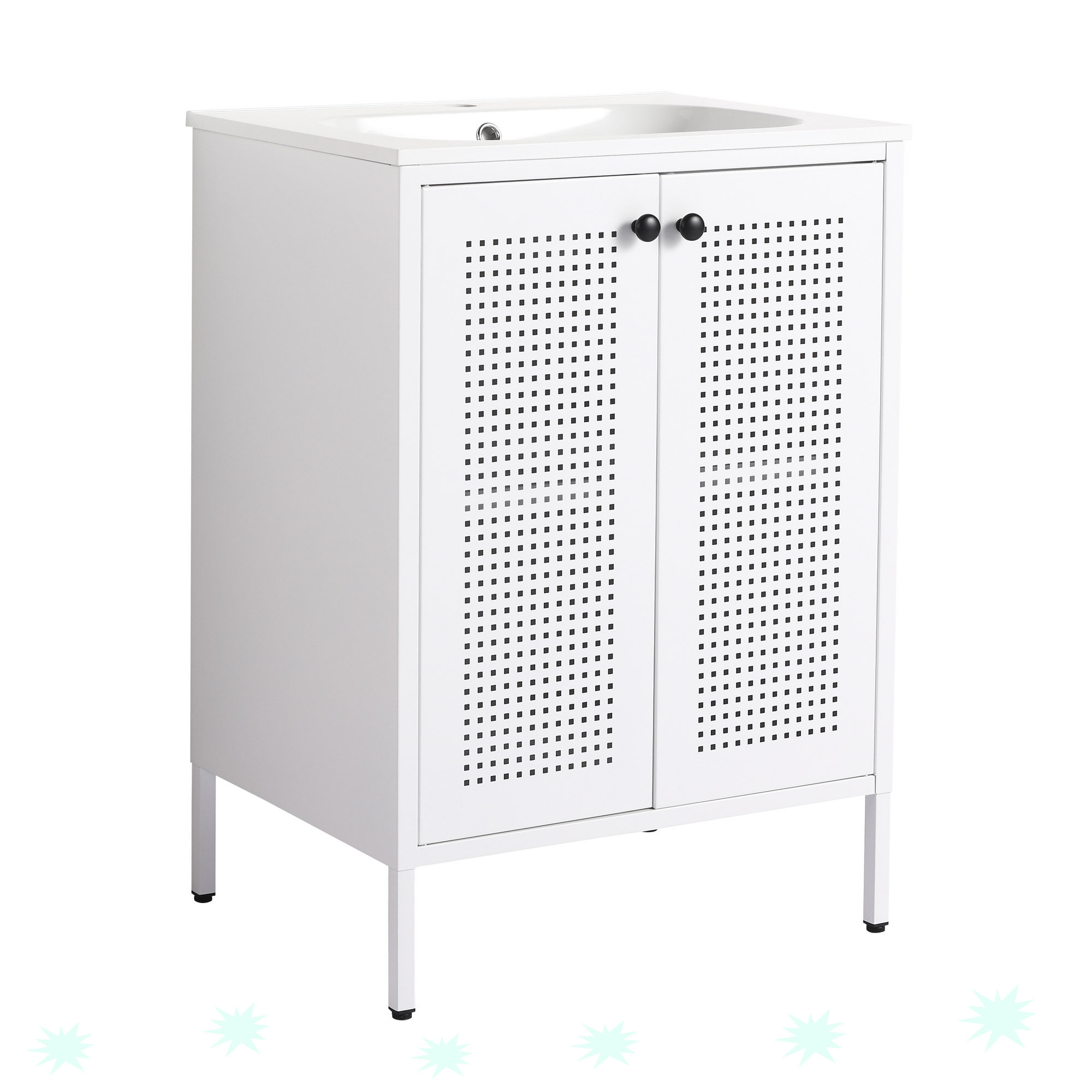 Ebern Designs Freestanding Bathroom Vanity With Gel Sink | Wayfair