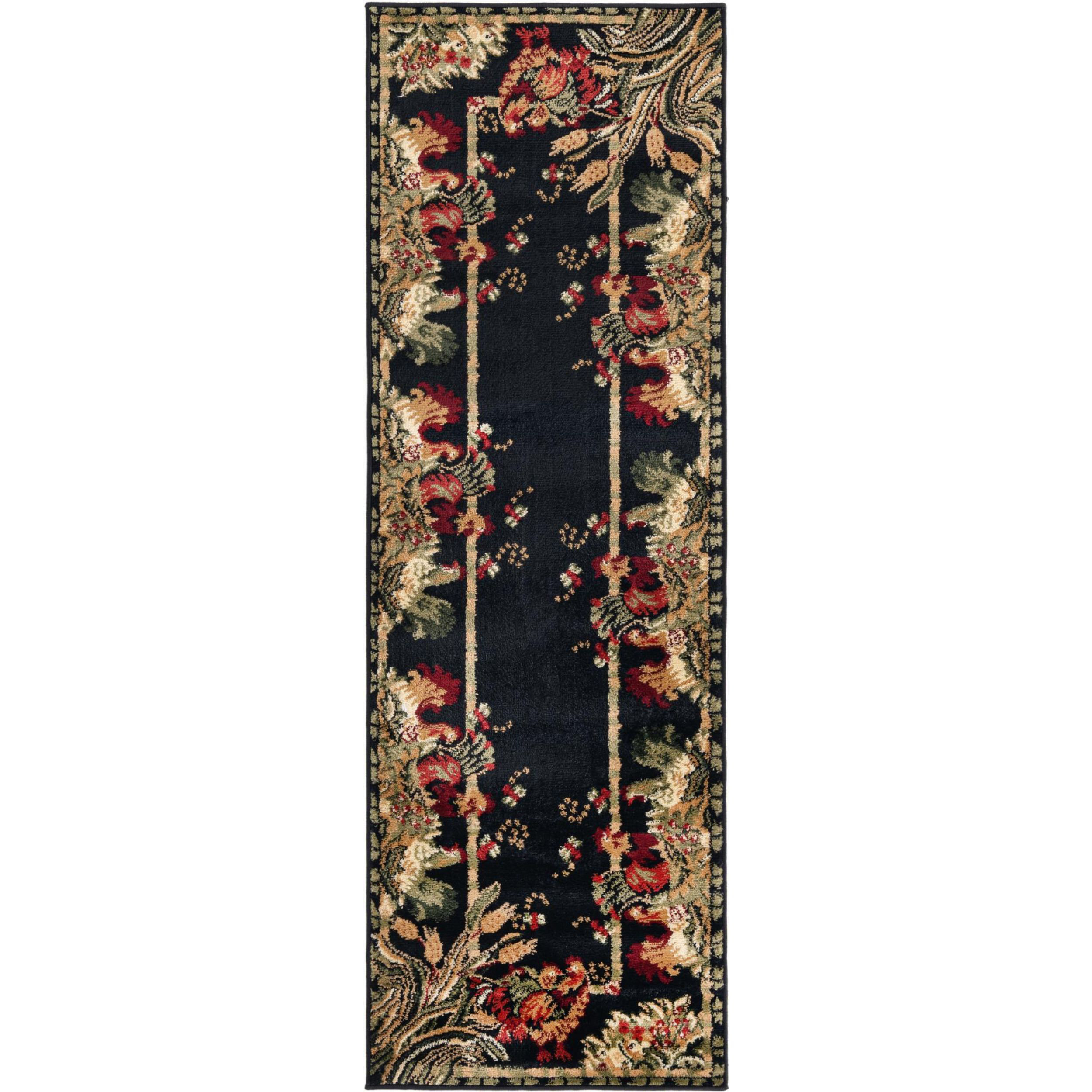 Rosalind Wheeler Country & Floral Farmland Area Rug Black Rooster Color ...