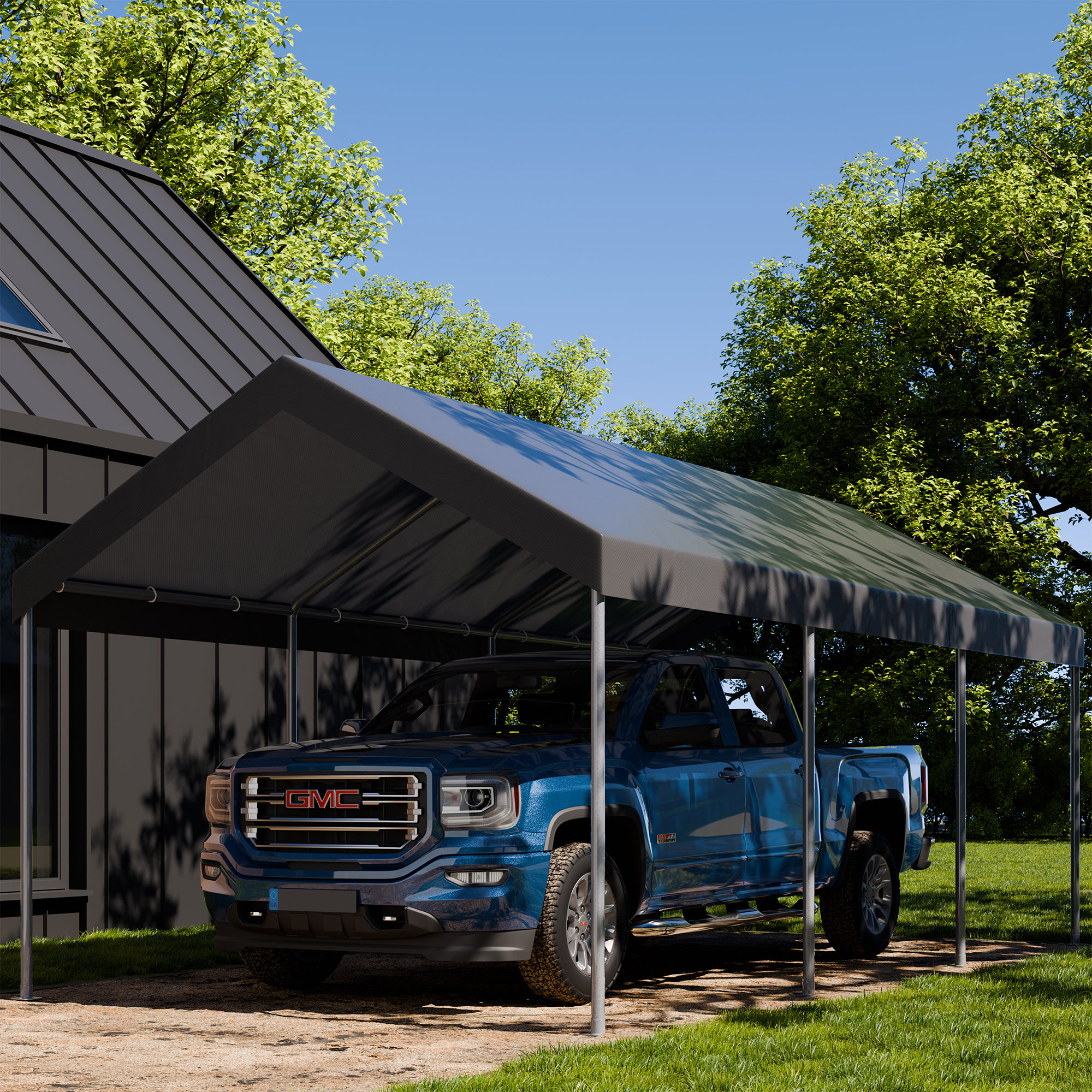 walsunny 10 Ft. W X 20 Ft. D Heavy Duty Canopy Portable Garage ...