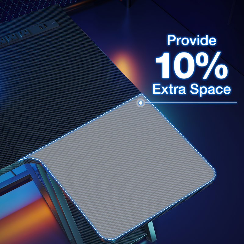 Inbox Zero Marianno L-shaped Gaming Desk with Recessed Power Outlets ...