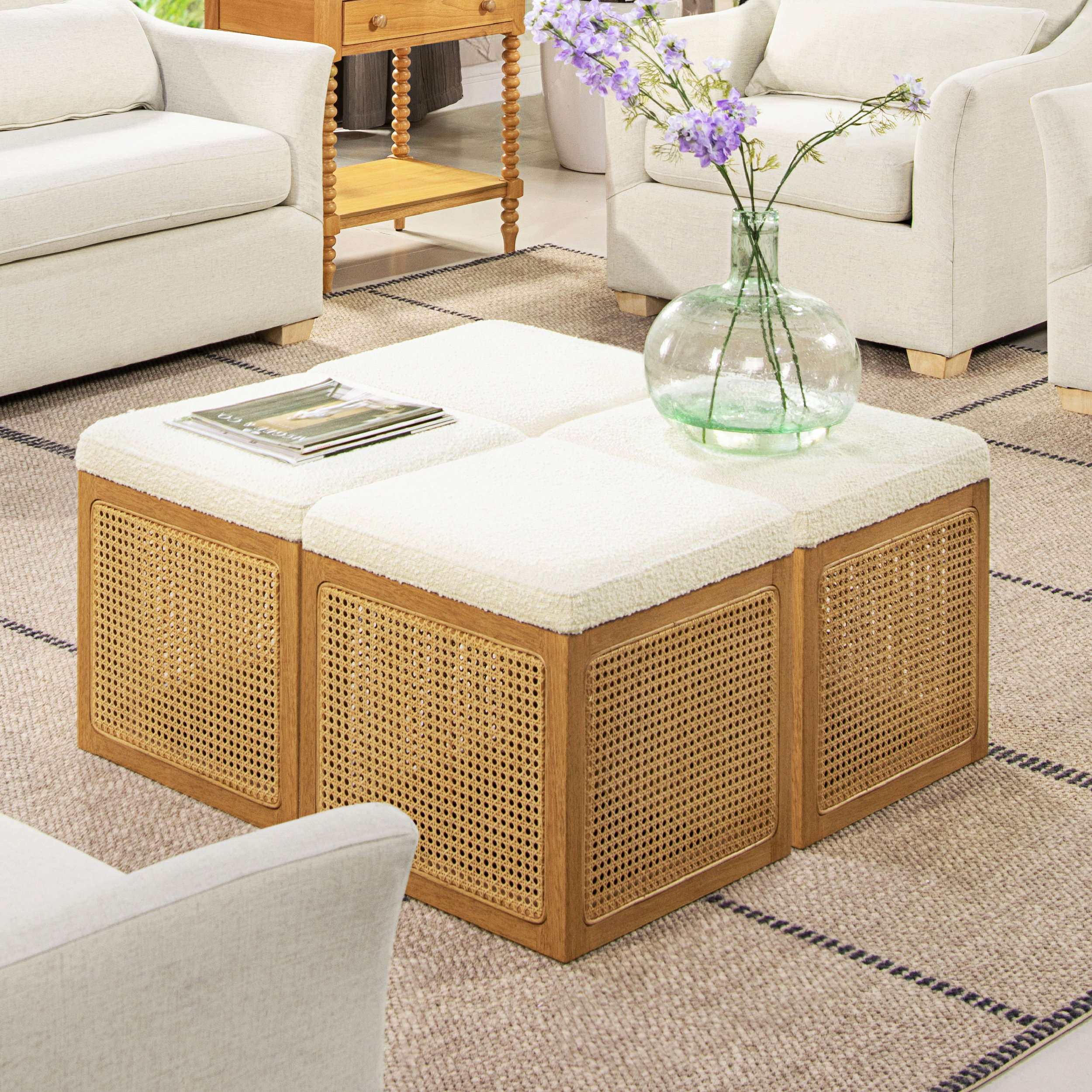Beachcrest Home Gulielma Upholstered Ottoman | Wayfair