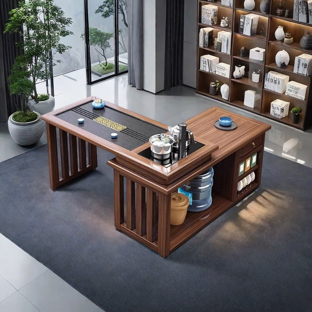 Hokku Designs Movable solid wood L-shaped tea table - Wayfair Canada