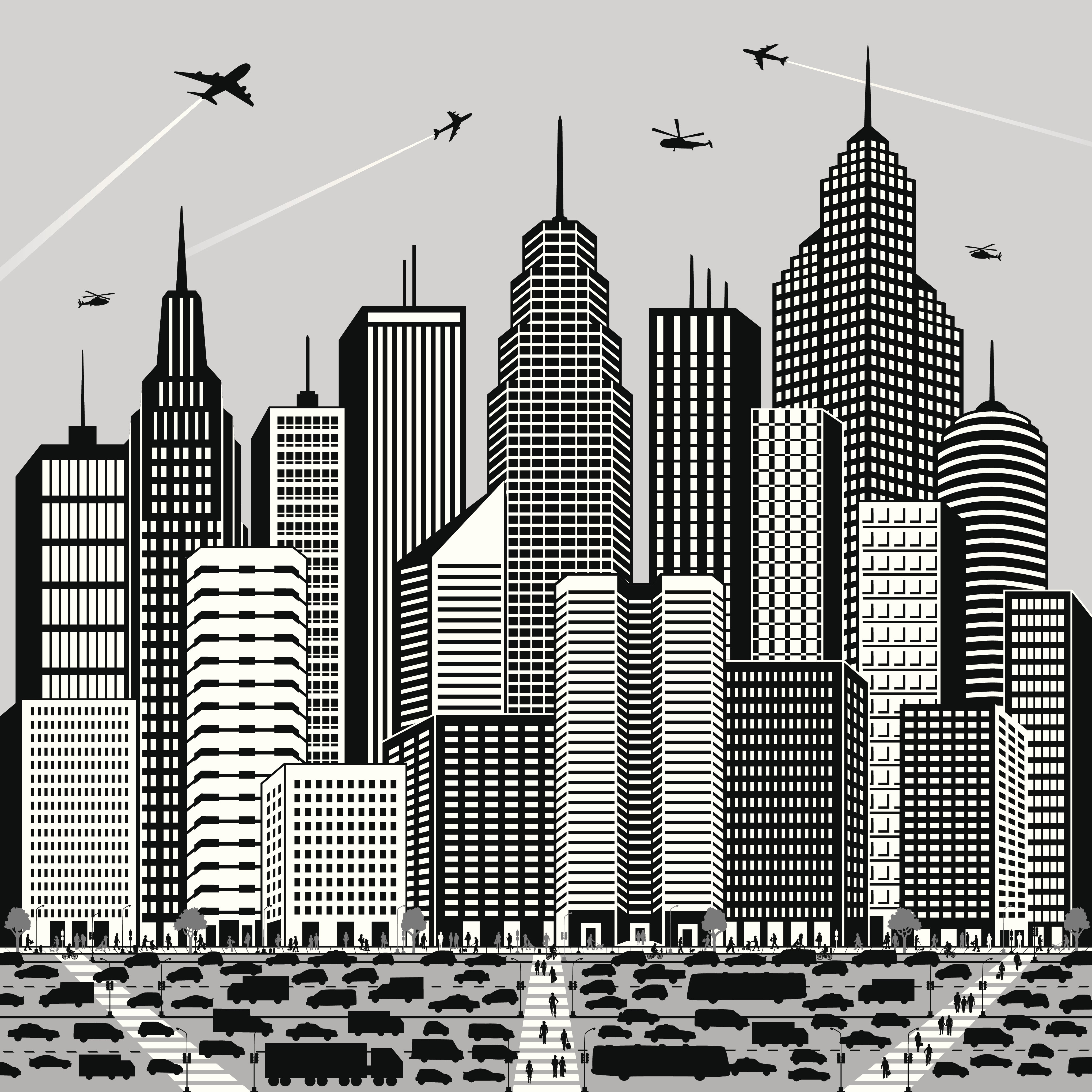 Hokku Designs Big City Filled - Wrapped Canvas Graphic Art | Wayfair