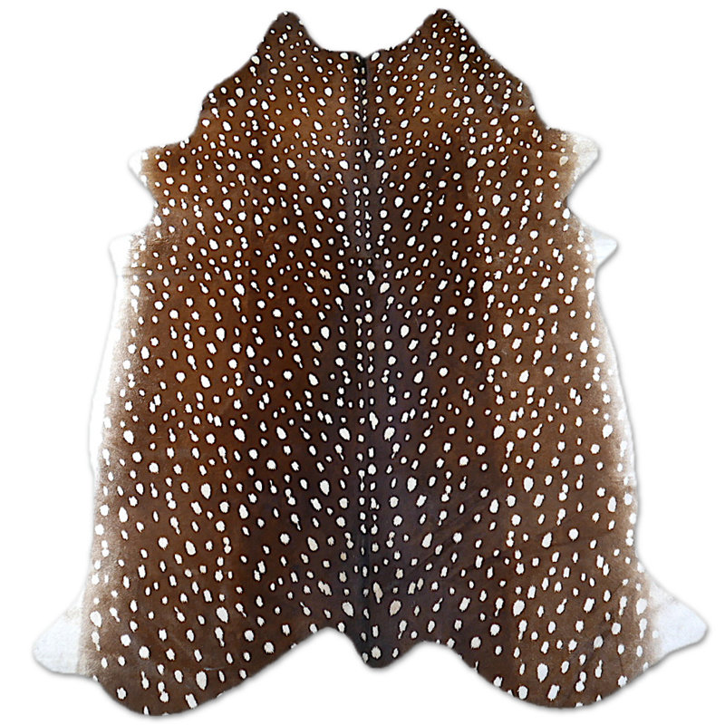 Millwood Pines Oakley Handmade Axis Deer Print Cowhide Rug | Wayfair