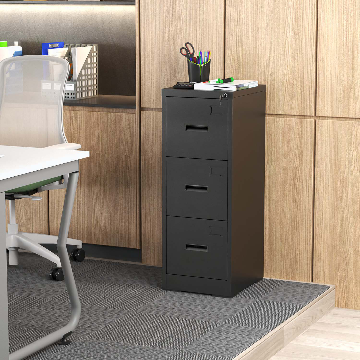 Latitude Run® File Cabinet with Lock and 3 drawers - Wayfair Canada