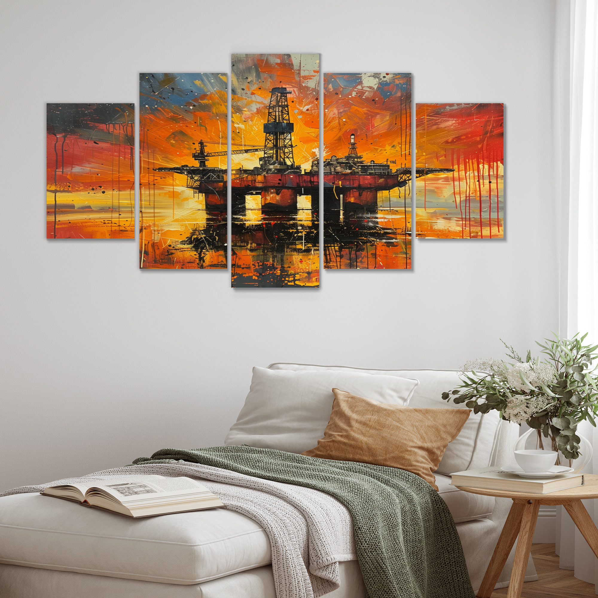 Trent Austin Design® Orange Black Oil Rig Ocean Drill - Oil Rigs ...