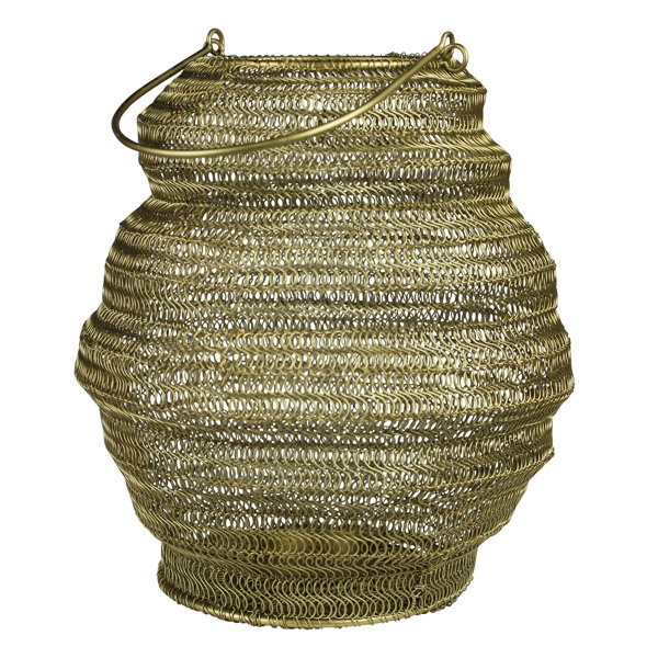 HomArt Manza Woven Wire Lantern, Brass 5.5” Handle | Wayfair