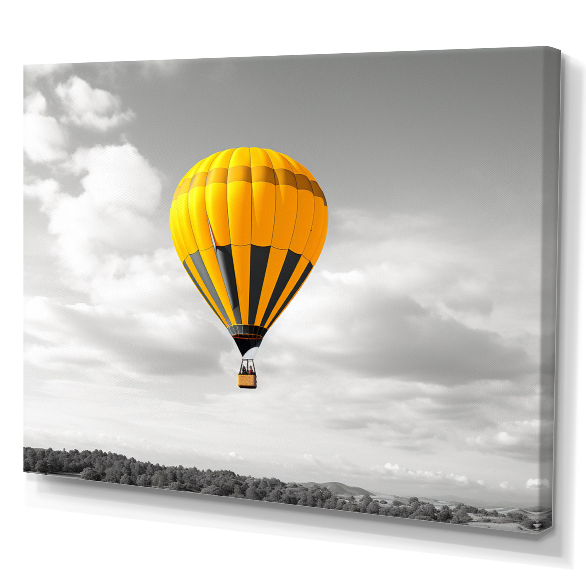 Latitude Run® Yellow Hot Air Ballon II - Transportation Canvas Wall Art ...