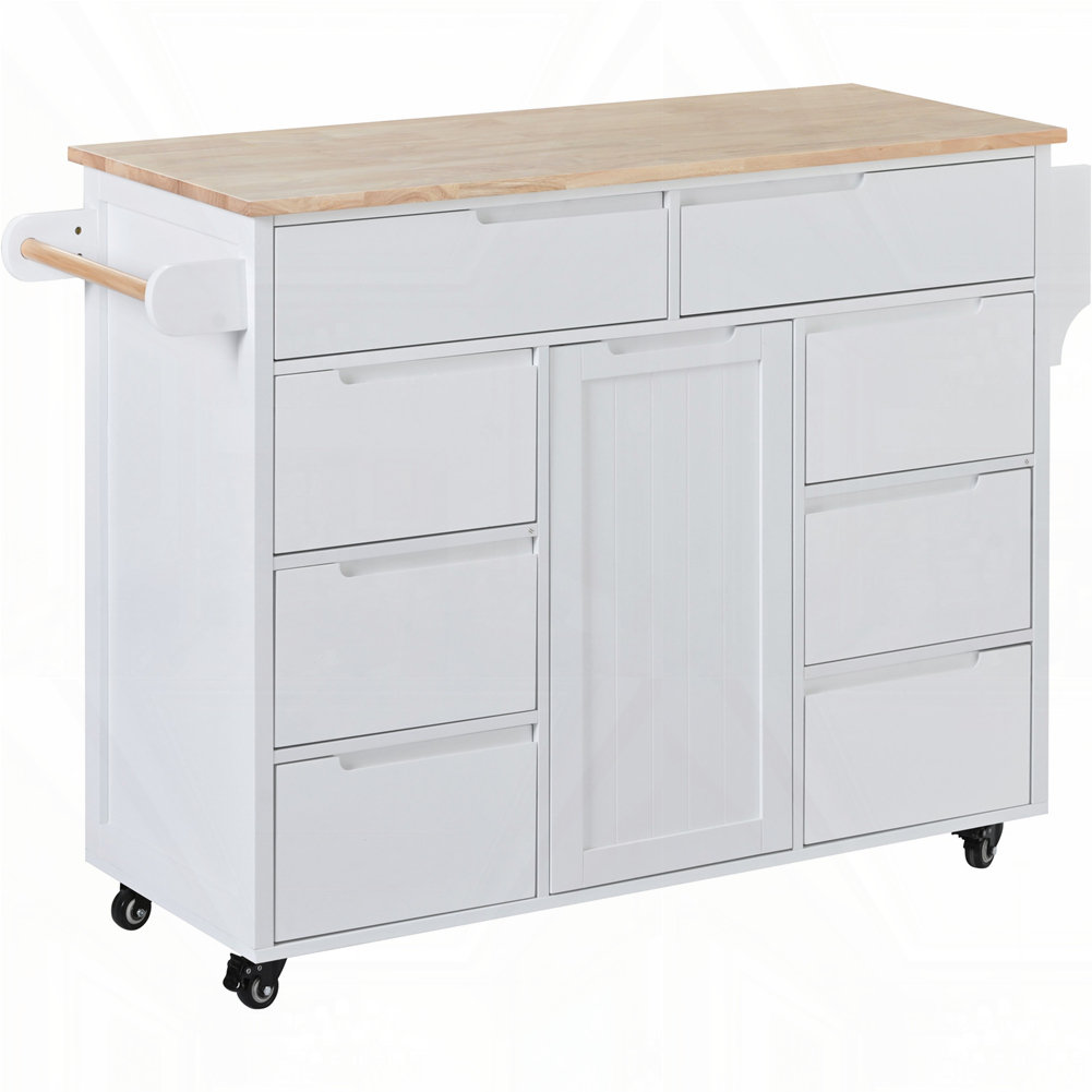 Ophelia & Co. Kitchen Cart with Rubber Wood Countertop - Wayfair Canada