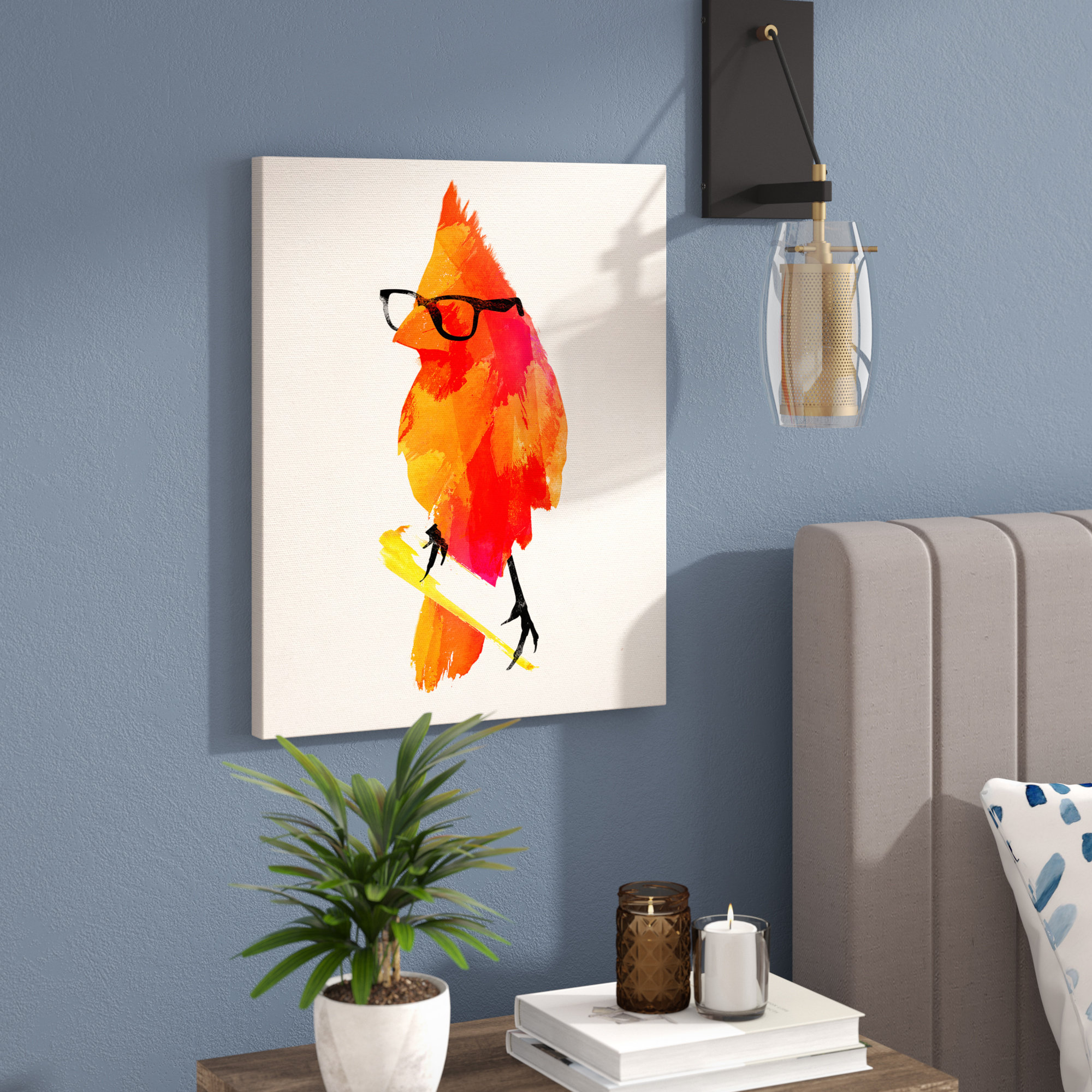 Wrought Studio Punk Bird by Robert Farkas - Graphic Art Print on Canvas ...