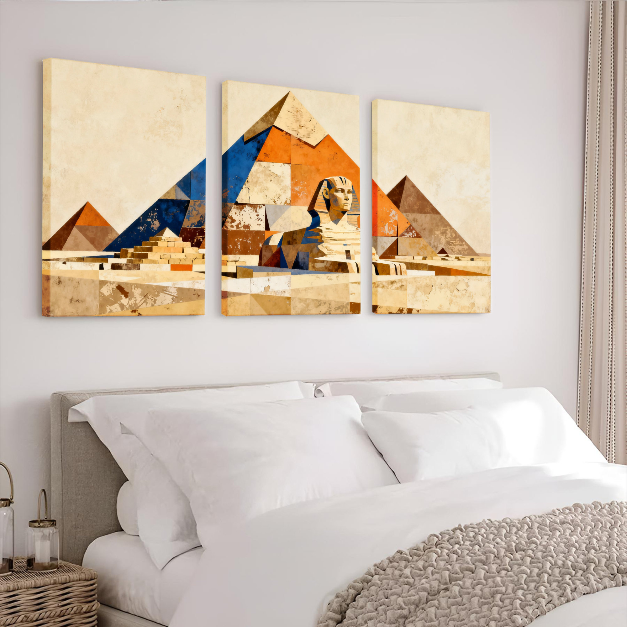George Oliver Egyptian Pyramids and Sphinx Canvas Wrapped Wall Art ...