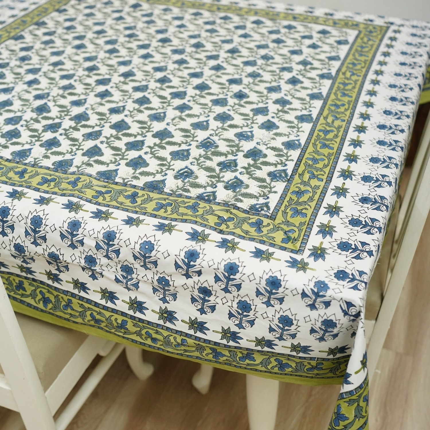 East Urban Home Premium Hand Block Printed Tablecloth with Intricate ...
