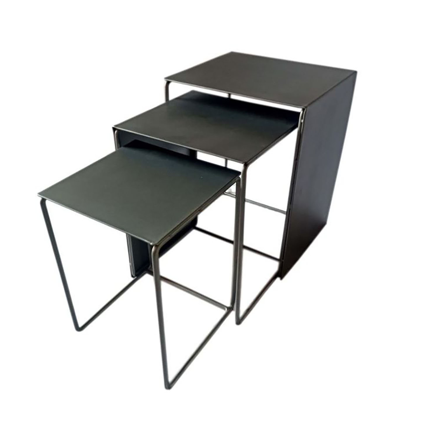 Latitude Run® Cunegunda Grey 3-Piece Rectangular Nesting Table | Wayfair